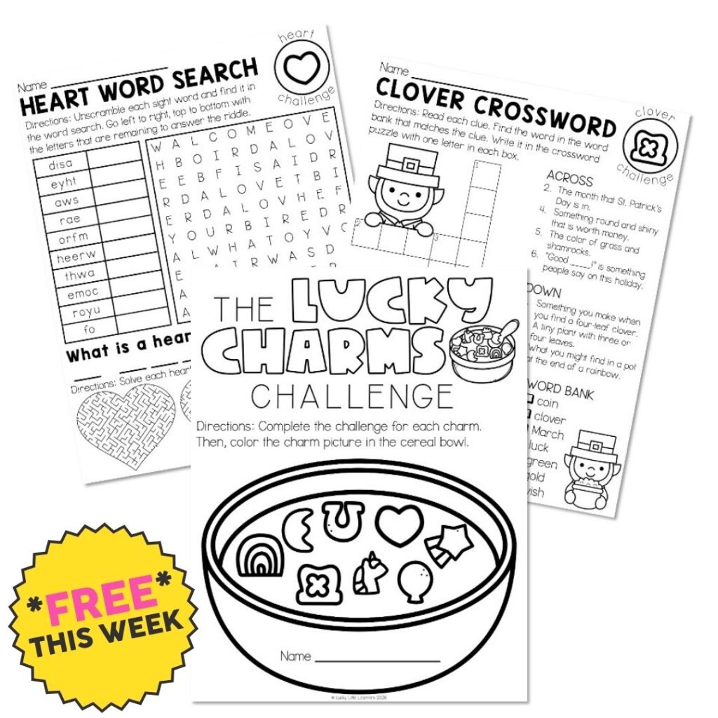 Sample Lucky Charms Challenge - St. Patricks Day Activities - Multi ...