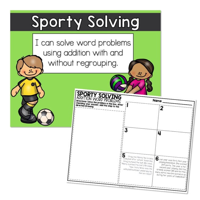 Sporty Subtraction - 3-Digit Addition Word Problems Lesson – Teaching ...