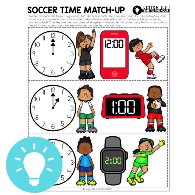 Lucky to Learn Math - 1st - Lesson 8.5 - Time to the Hour - Mini-Lesson ...