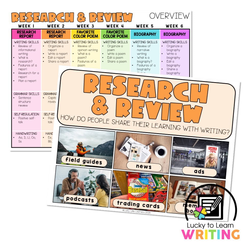 Lucky to Learn Writing 1st Grade - Unit 5 Research and Review - Unit ...