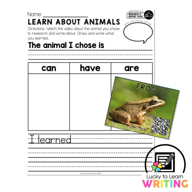 Lucky to Learn Writing 1st Grade - Unit 5 Research and Review - Writing ...
