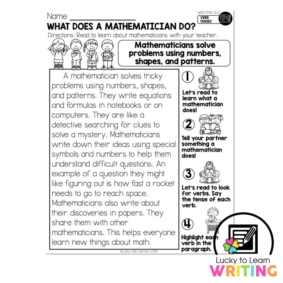 Lucky to Learn Writing - Unit 3 Informational - Writing 3.11 - Question ...