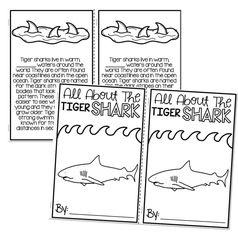 Ocean Animals Unit – Mini Reader – Tiger Shark - Lucky Little Learners
