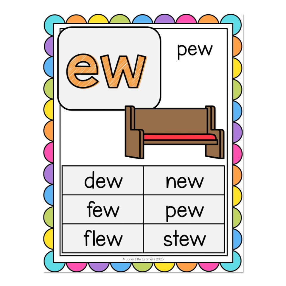 Phonics Posters - EW - Lucky Little Learners