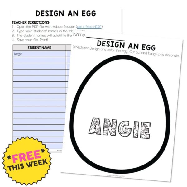 Sample Design an Easter Egg Autofill - Lucky Little Learners