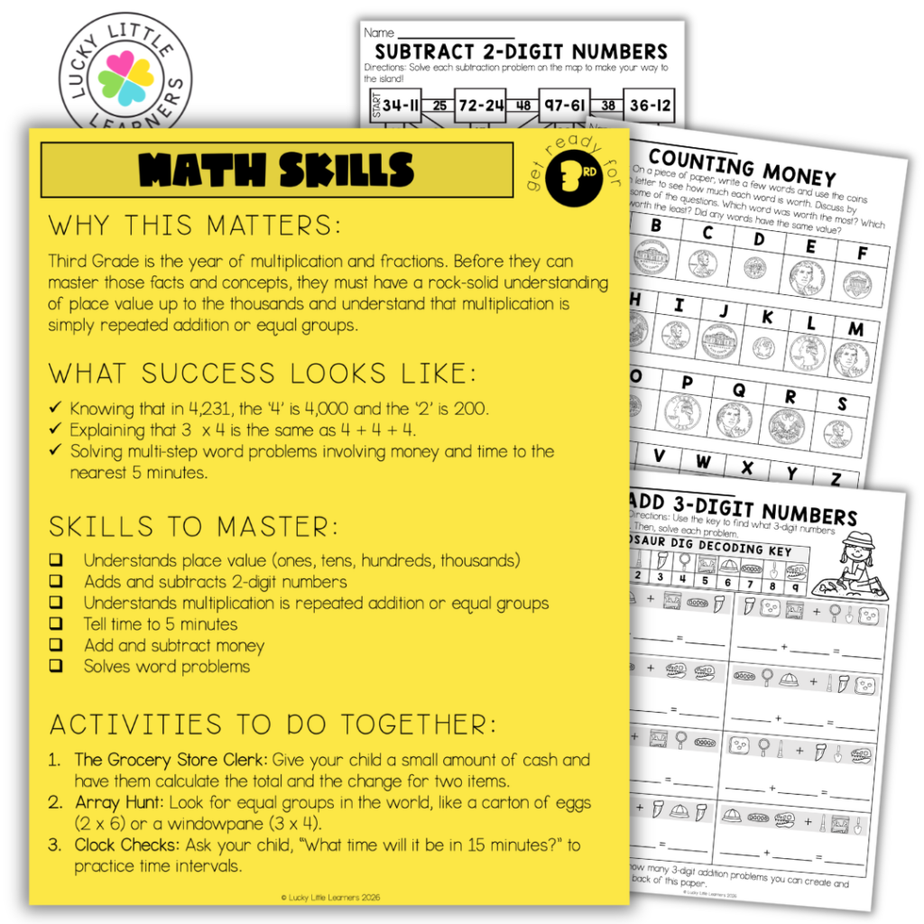 Get Ready for 3rd Grade Pack - Lucky Little Learners