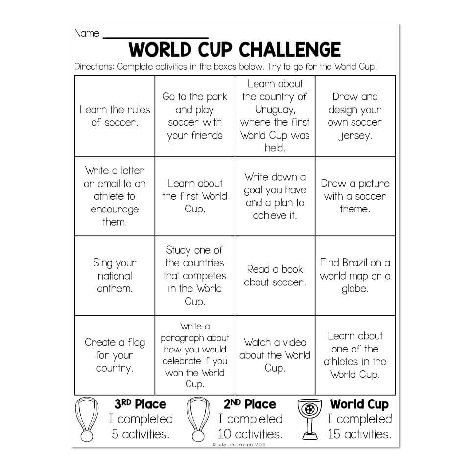 World Cup Challenge - Lucky Little Learners