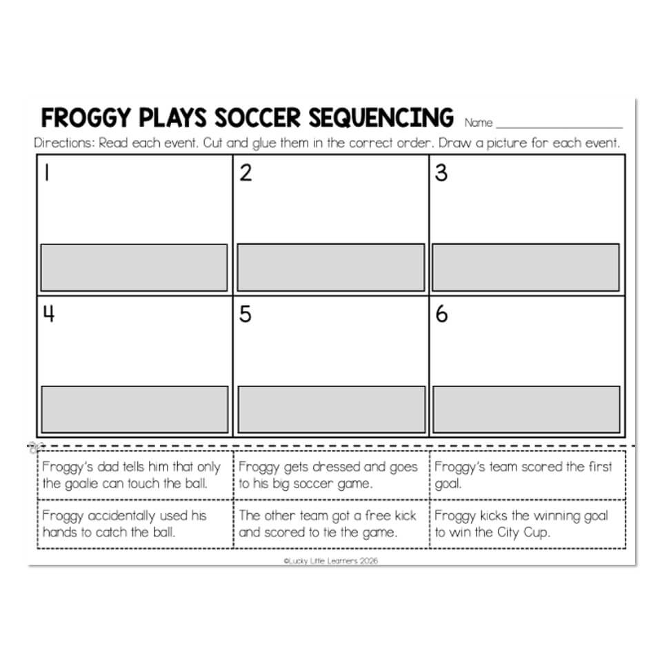 World Cup - Reading - Froggy Plays Soccer - Sequencing - Lucky Little ...