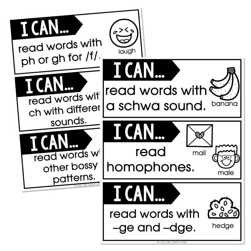 2nd Grade I Can Statements – Phonics – Additional Cards - Lucky Little ...