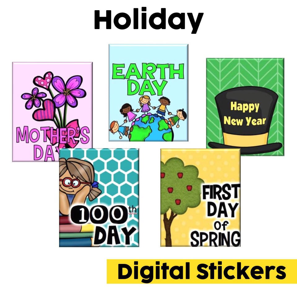 Brag Tags Holidays - Digital Stickers - Lucky Little Learners