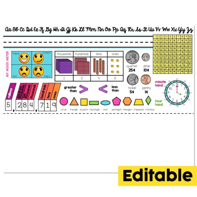 Classroom Setup – Desk Name Plates – Mood Meter Version 3 - Larger Size ...