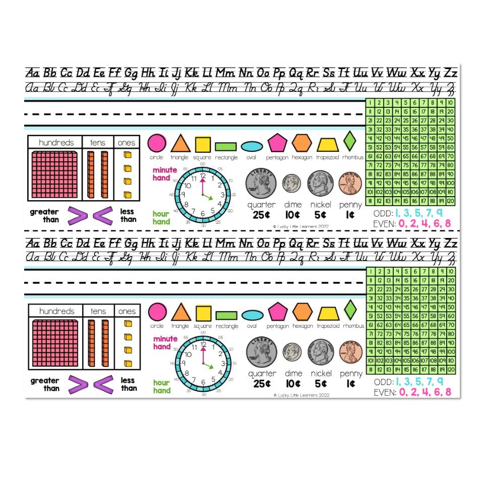 Classroom Setup – Visuals – Desk Plates – Version 2 – D'Nealian Cursive ...