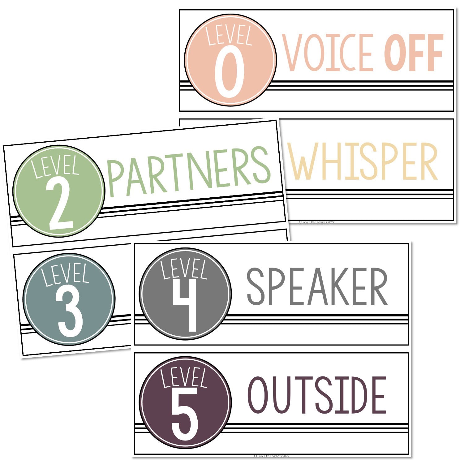 Classroom Setup - Visuals - Voice Level Chart Muted Tones - Lucky ...