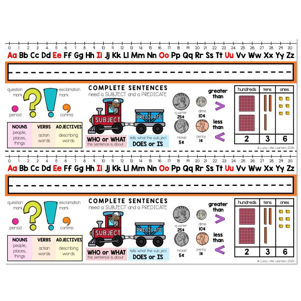 Desk Plate - Math and ELA - Lucky Little Learners