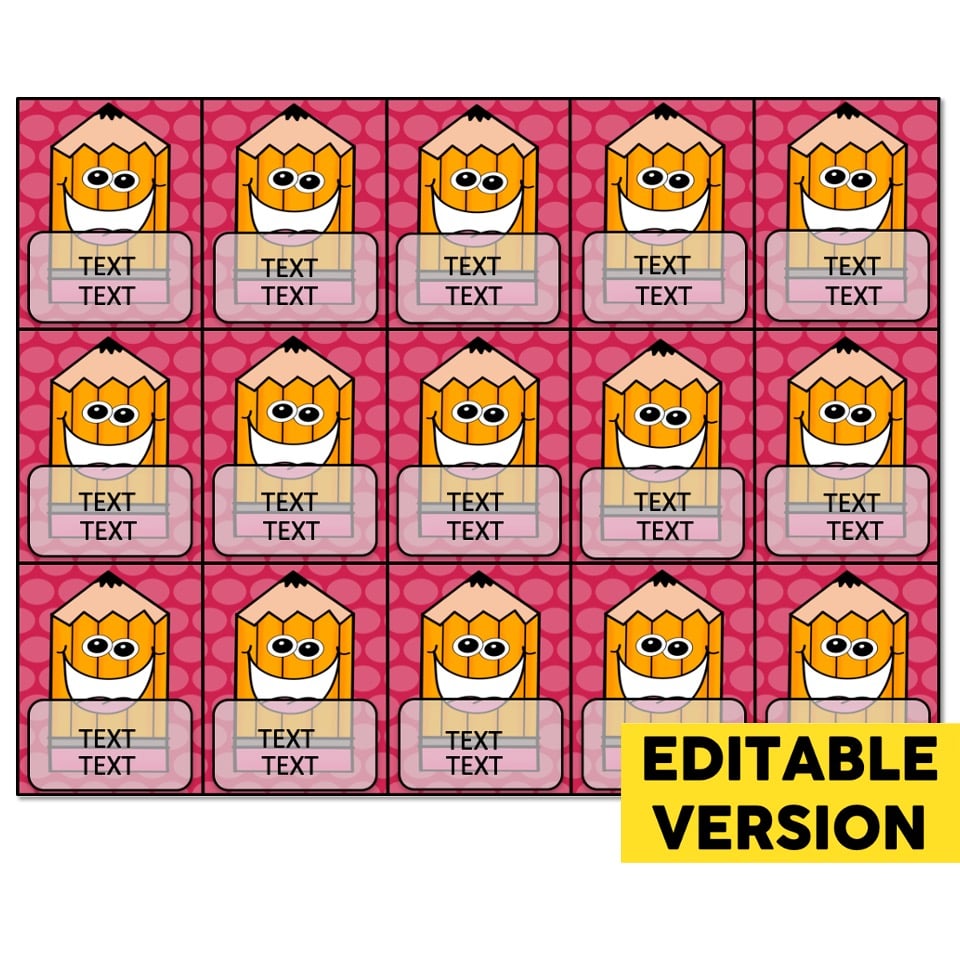 Editable - Brag Tags - Set 1 - Hard Worker - Version 1 - Lucky Little ...
