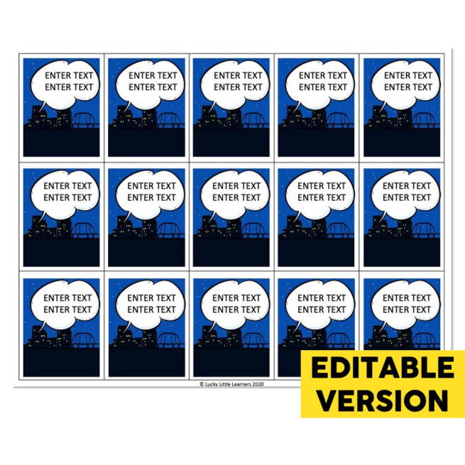 Editable - Brag Tags - Set 2 - Super Hero - Lucky Little Learners