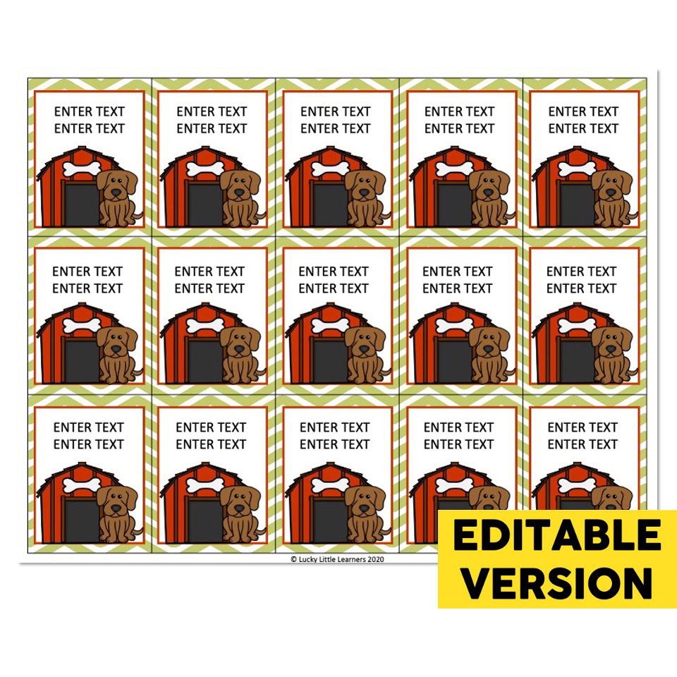 Editable - Brag Tags - Set 2 - Top Dog - Lucky Little Learners