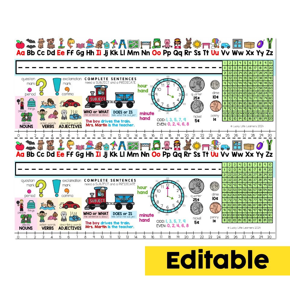 Editable Classroom Setup – Desk Name Plates – ELA and Math Version ...
