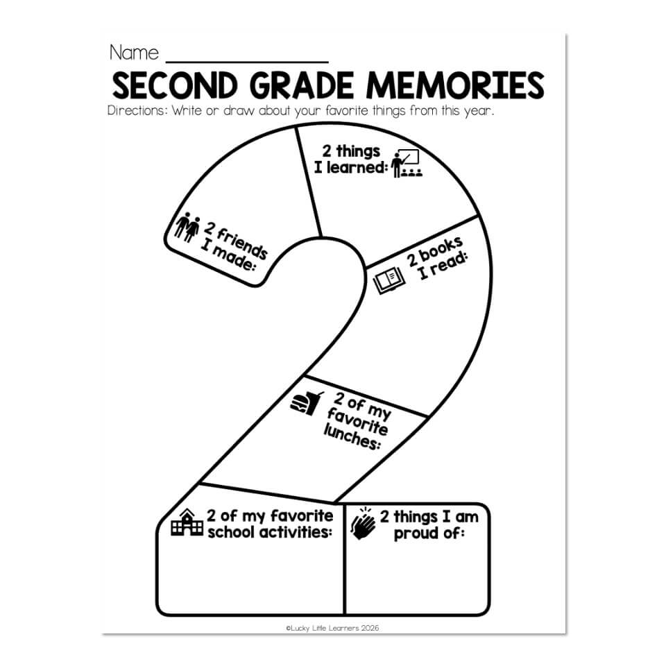 End of Year Memories - Second Grade Memories - Lucky Little Learners