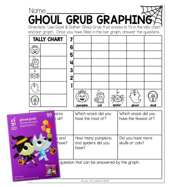 Halloween Fruit Snack Graphing - Ghoul Grub - Lucky Little Learners