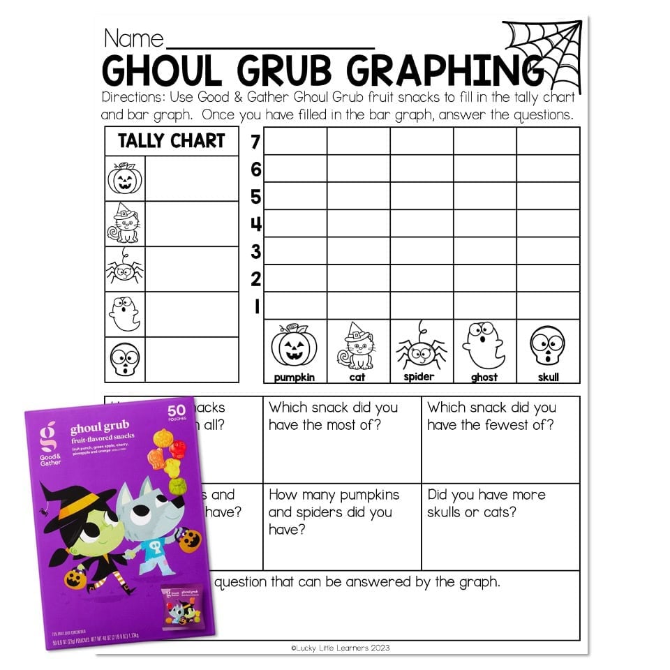 Halloween Fruit Snack Graphing - Ghoul Grub - Lucky Little Learners