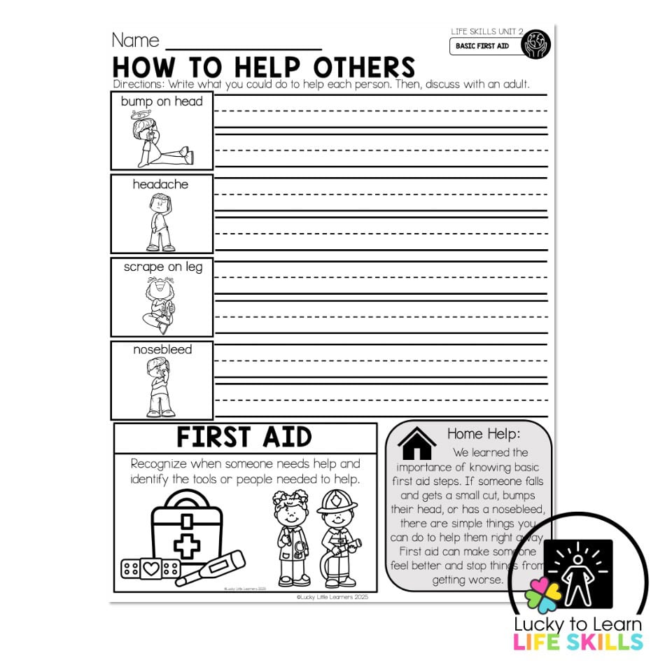 Lucky to Learn Life Skills - Unit 2 Safety First - Basic First Aid ...