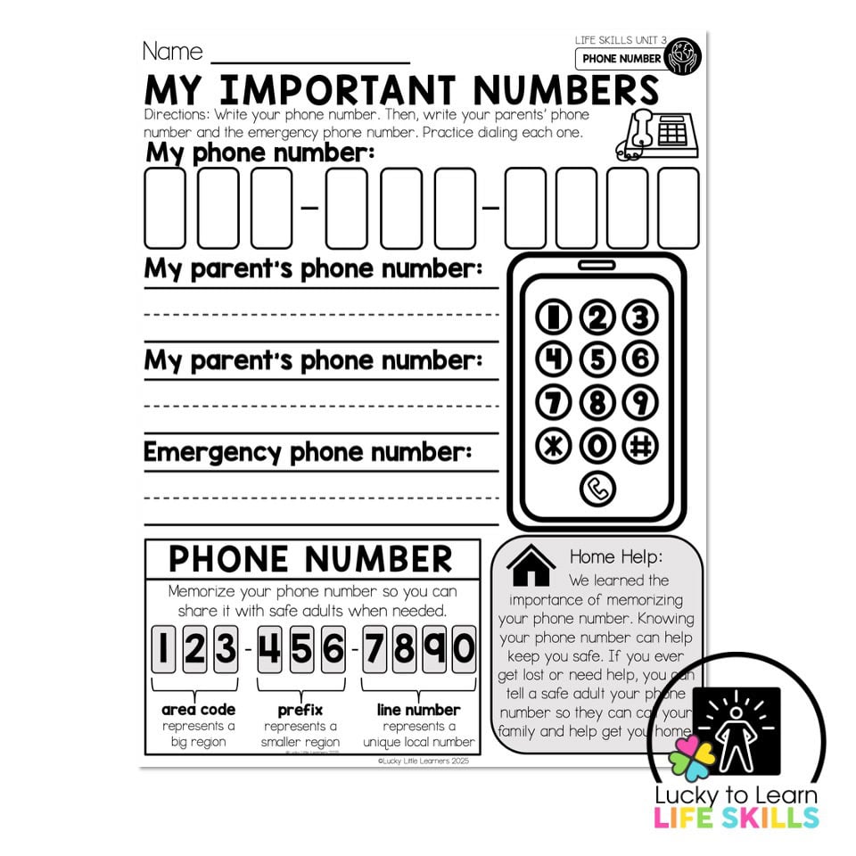 Lucky to Learn Life Skills - Unit 3 Identity & Information - Phone ...