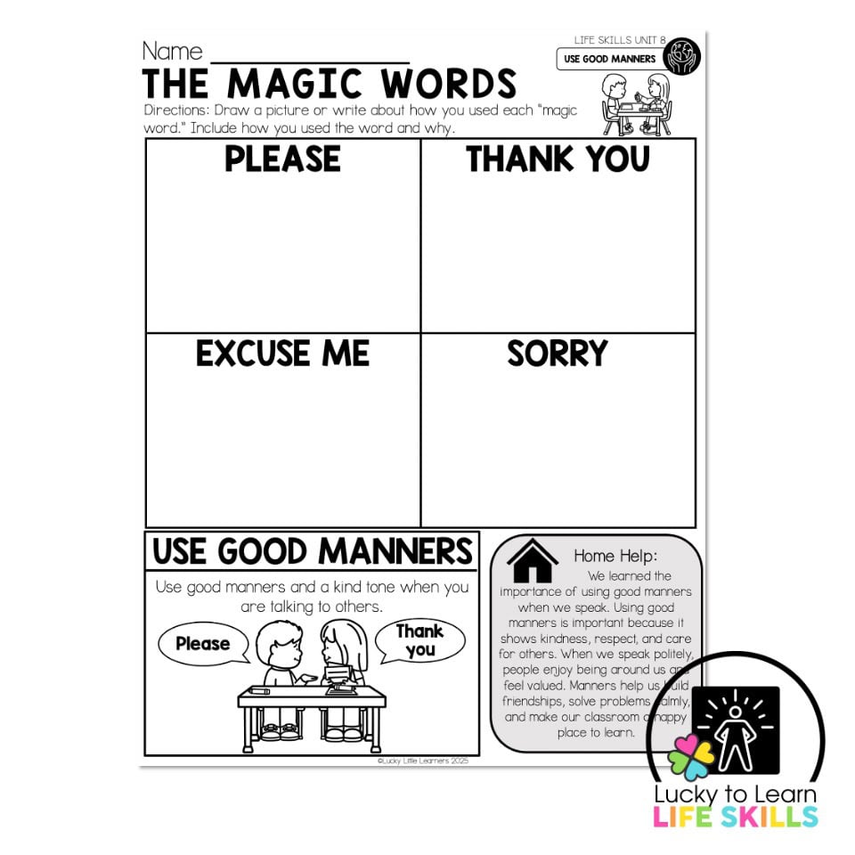 Lucky to Learn Life Skills - Unit 8 Communication and Kindness - Use ...