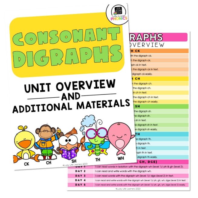 Lucky to Learn Phonics - Digraphs - Unit Overview and Additional ...