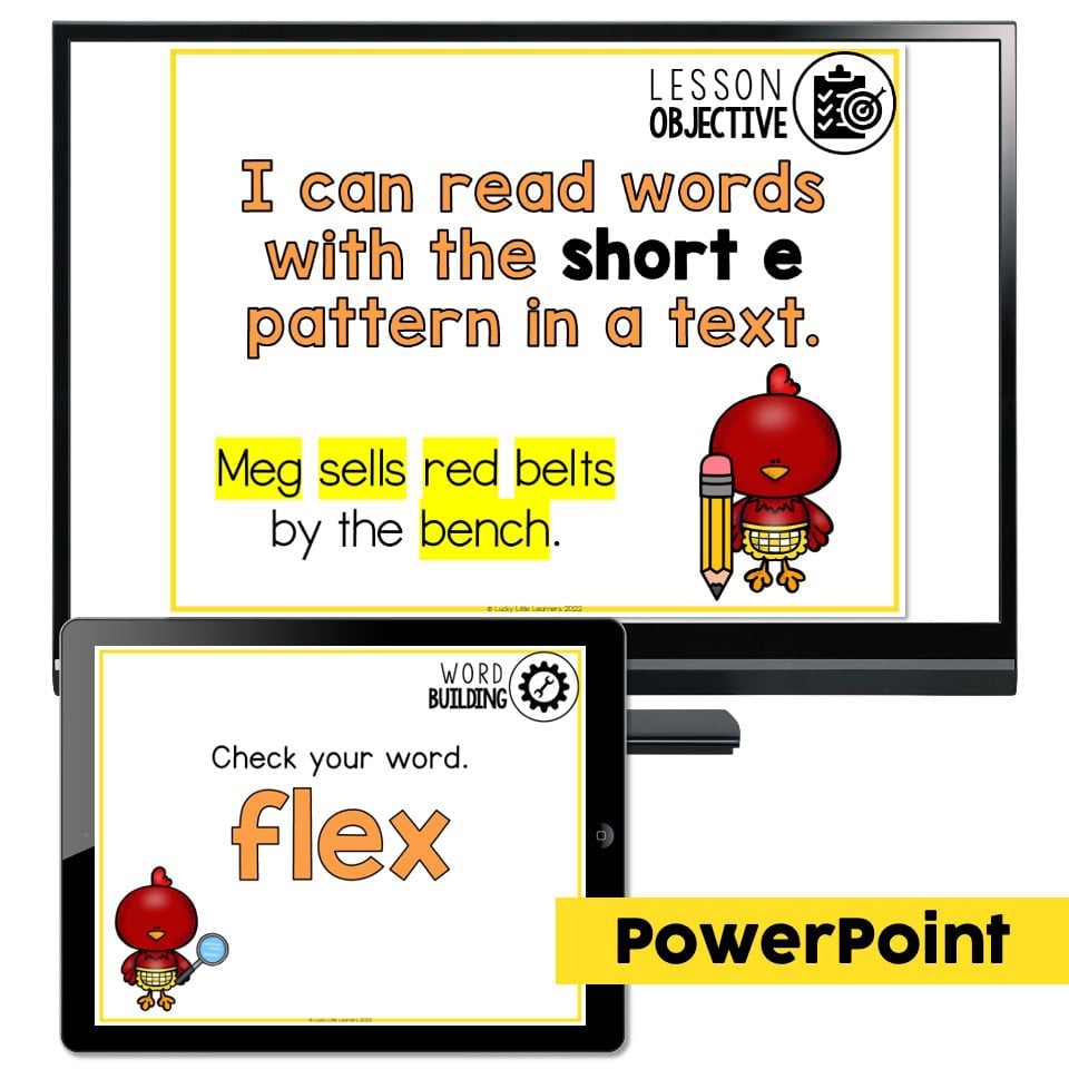 Lucky to Learn Phonics - Short E - Teaching Slides Level 2 - PowerPoint ...