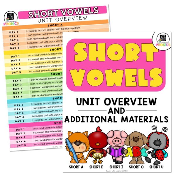 Lucky to Learn Phonics - Short Vowels - Unit Overview and Additional ...