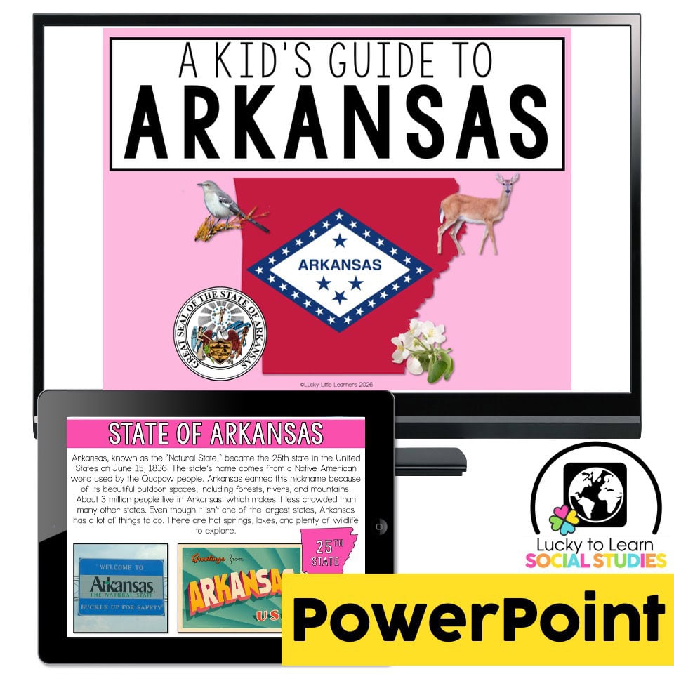 Lucky to Learn Social Studies - US States - Arkansas - Teaching Slides ...