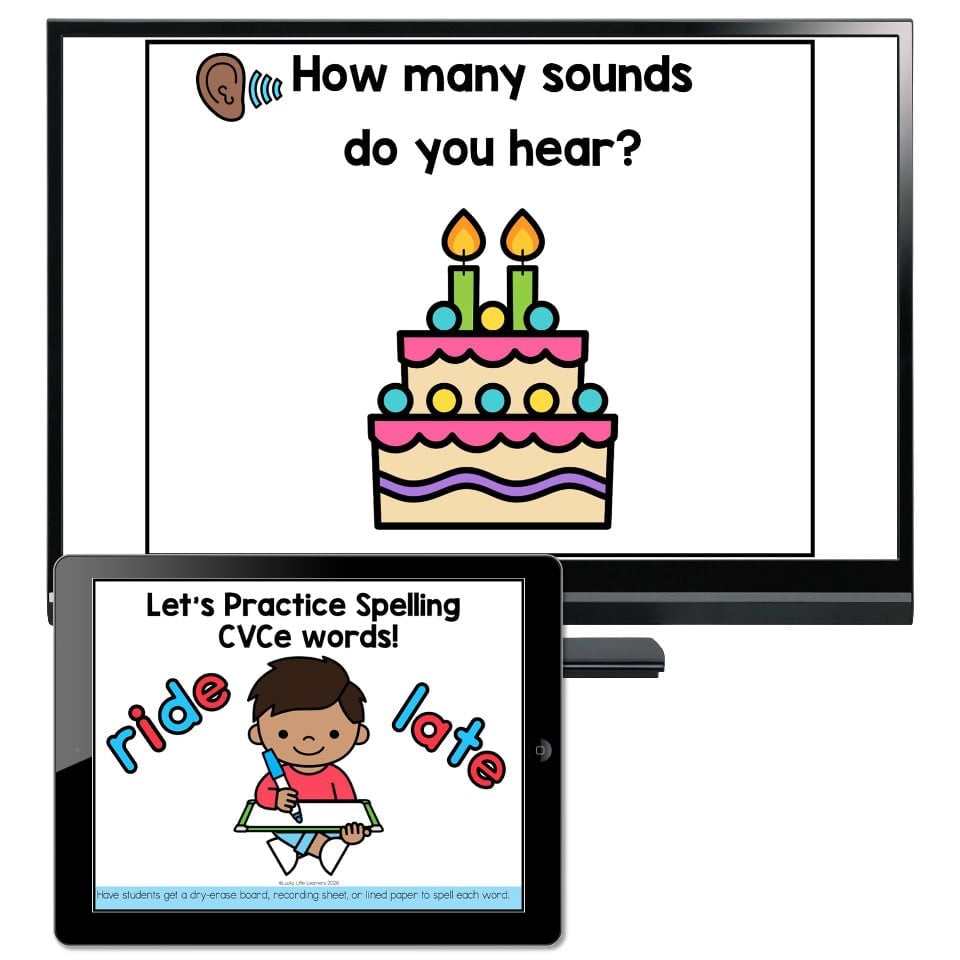Phonics - Spelling and Dictation - Encoding Slides - CVCe - Lucky ...