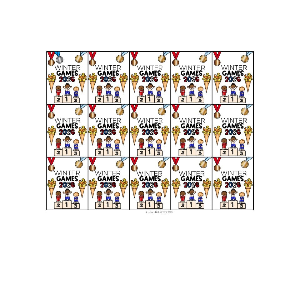 Winter Games - Brag Tags - Lucky Little Learners