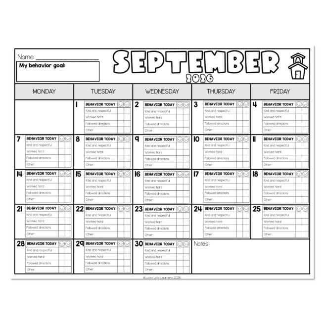 Behavior Calendars - Version 2 - Lucky Little Learners