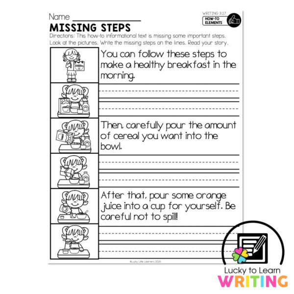 Lucky to Learn Writing - Unit 3 Informational - Writing 3.17 - How To ...