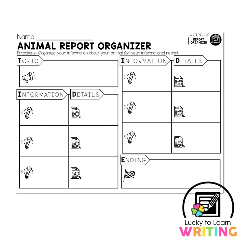Lucky to Learn Writing - Unit 3 Informational - Writing 3.30 - Animal ...